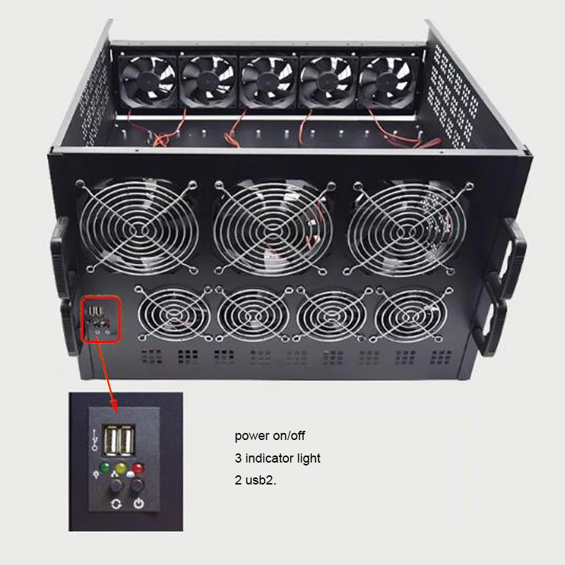 Customized 6 GPU 7U Rackmount Server Case for 6 Graphics Cards