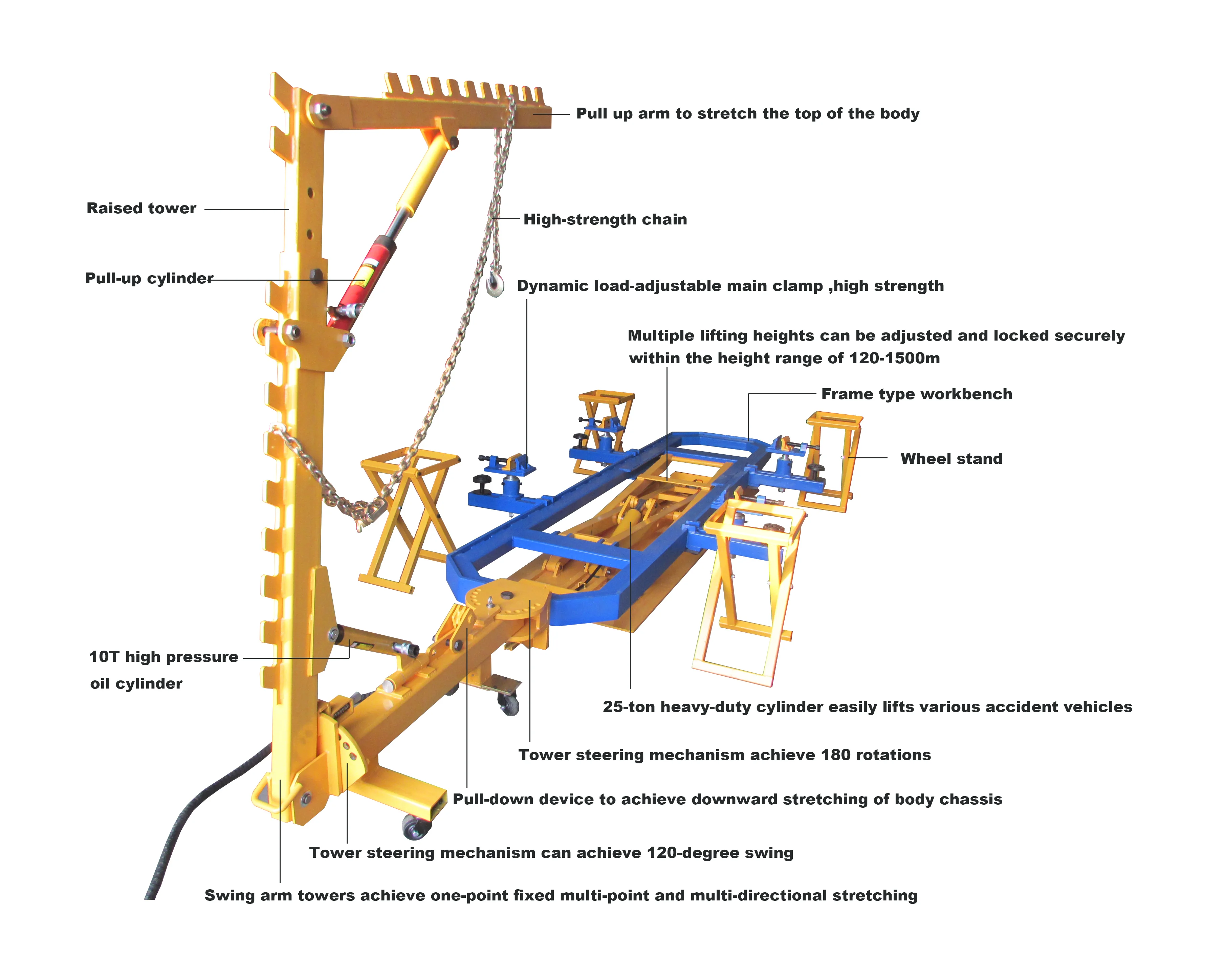 VE-900 Car Frame Repair Machine - 3000kg Lifting Capacity