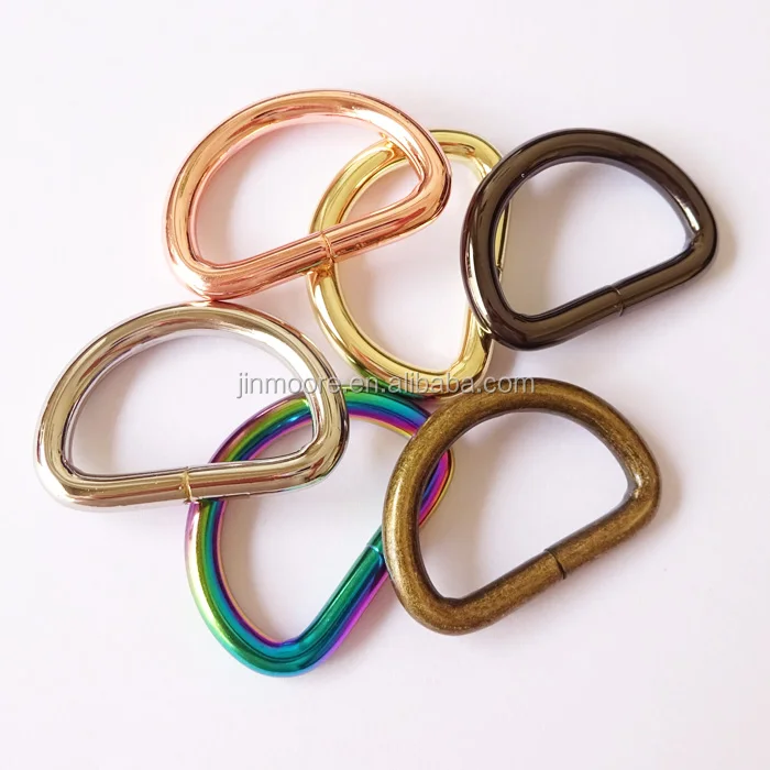 6 Finishes Colored Metal D-Rings D Ring Loop Buckle for Bag Backpack ...