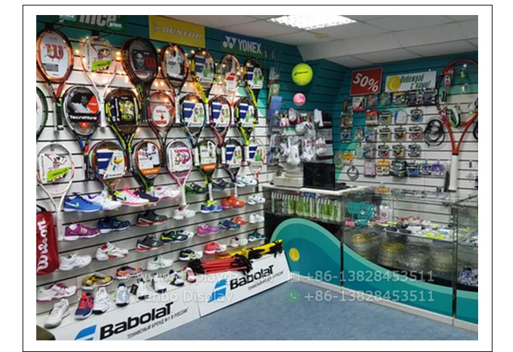Custom Floor Display For Sports Equipments Tennis Racket Sport Display ...