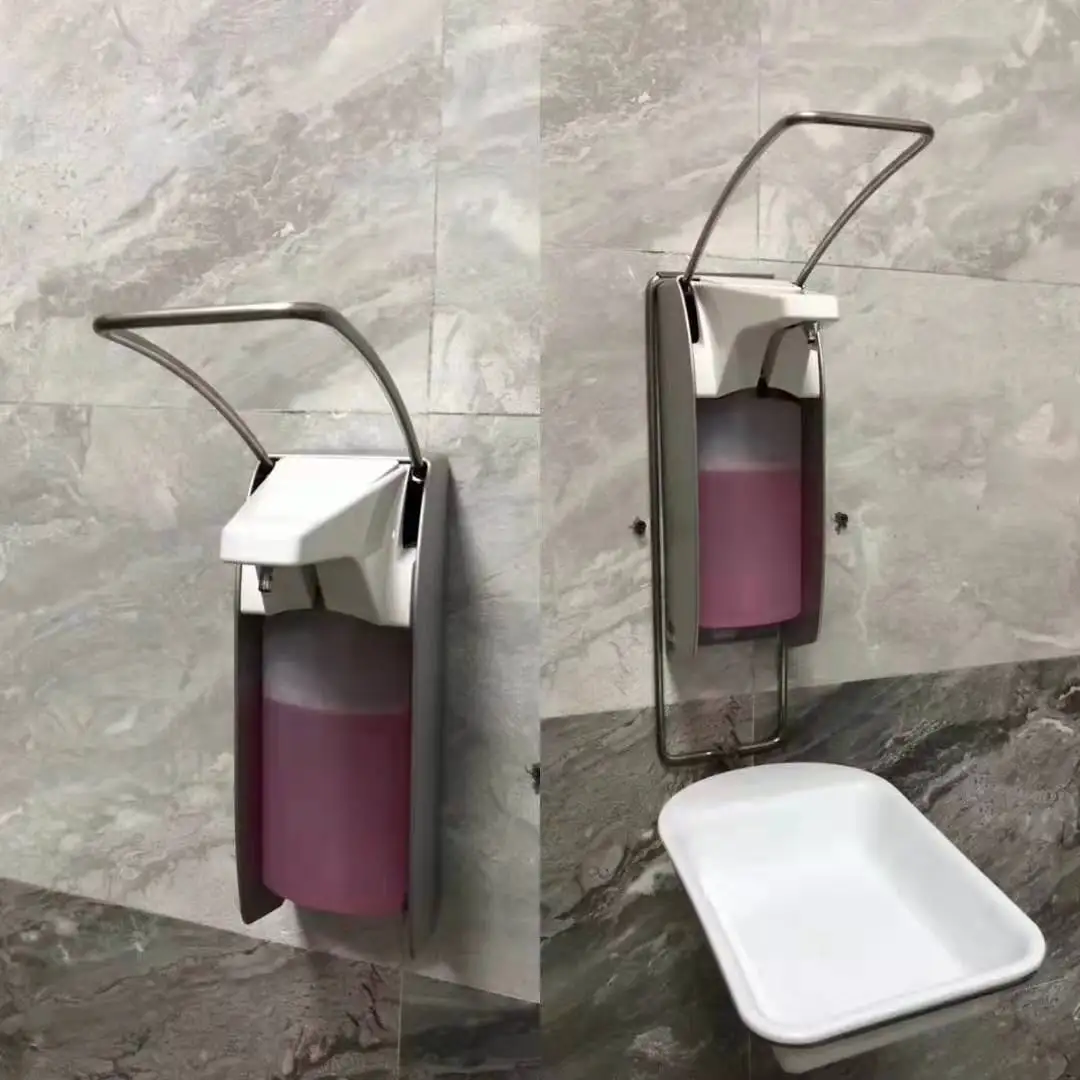 Wall Mounted Aluminum 1l Hand Sanitizer Soap Elbow Dispenser Refill ...
