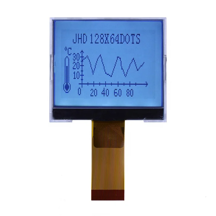 Positive Transparent Small LCD Display Screen JHD12864-G63BSW-BW