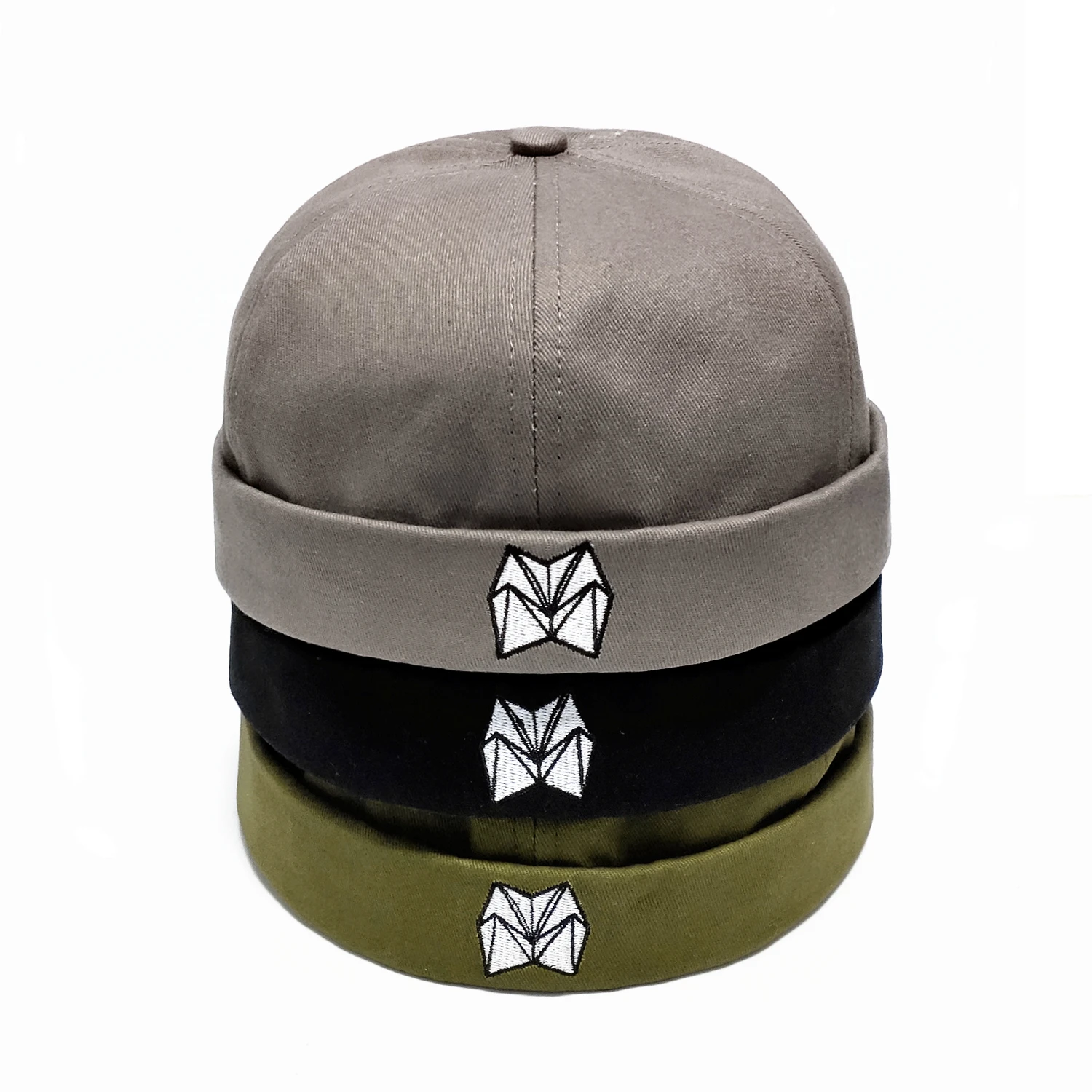 Custom Embroidery Cotton Brimless Docker Hat Cap Wholesale