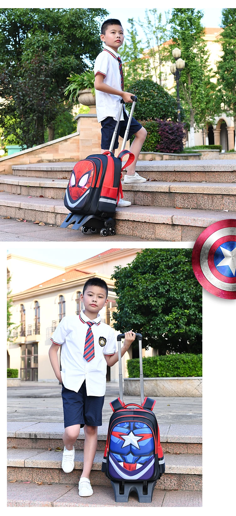 Waterproof Wheeled Backpack - Ideal for Kids' School Trolley Bag