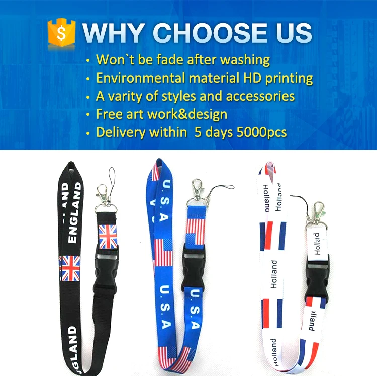 Factory Direct Custom Making Country Flag Lanyards - Buy Lanyard Flag ...