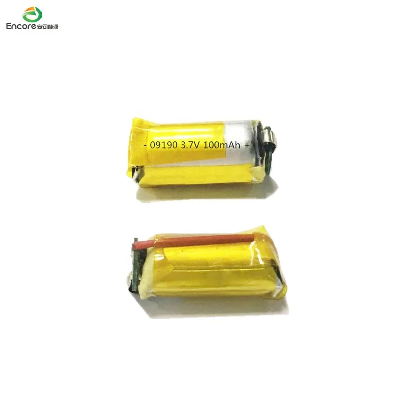 PIN Shape EN09190 3.7v 100mah Li-Polymer Battery Cell