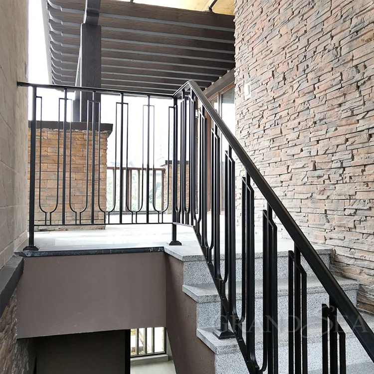 2.5mm Thickness Galvanized Steel Outdoor Wrought Iron Stair Railing