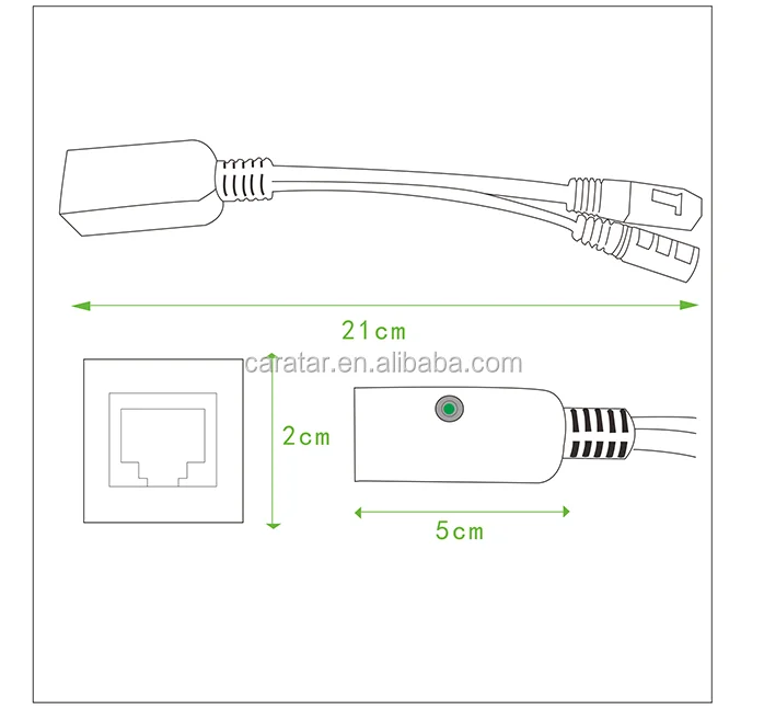 Ieee 802.3af 802.3at Gigabit Passive Poe Splitter Power Over Ethernet 9 ...