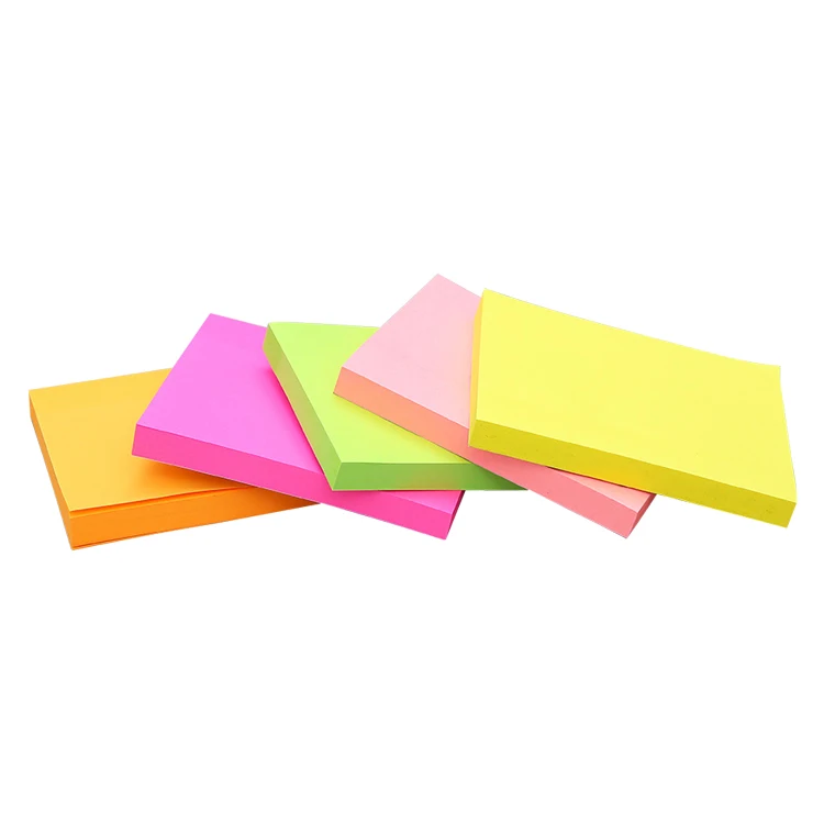 Fluorescent Paper Super Sticky Memo Note Pad - 100 Sheets