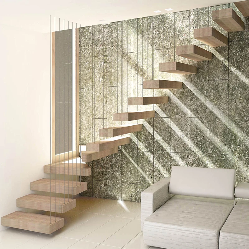 Prefabricated Steel Wood Stairs - Modern & Durable Design