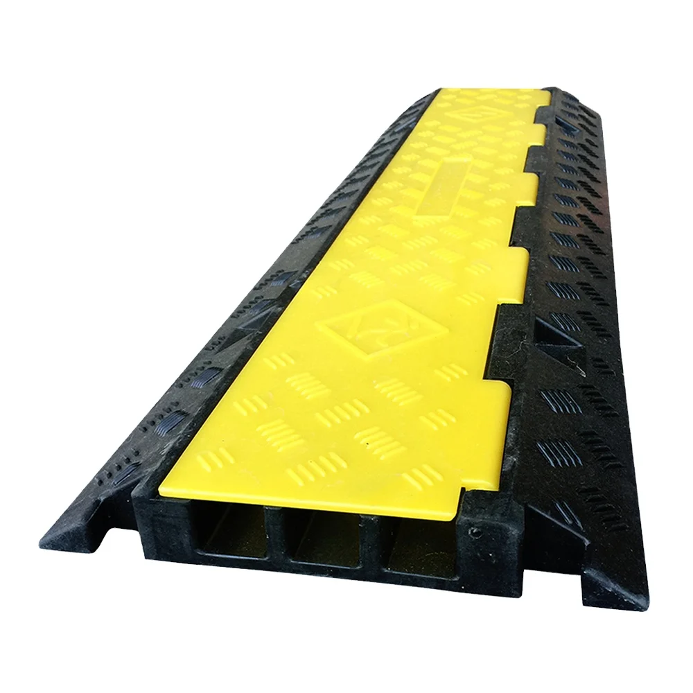 3-slots Rubber Cable Protectors Floor Cord Guard And Speed Bumps ...