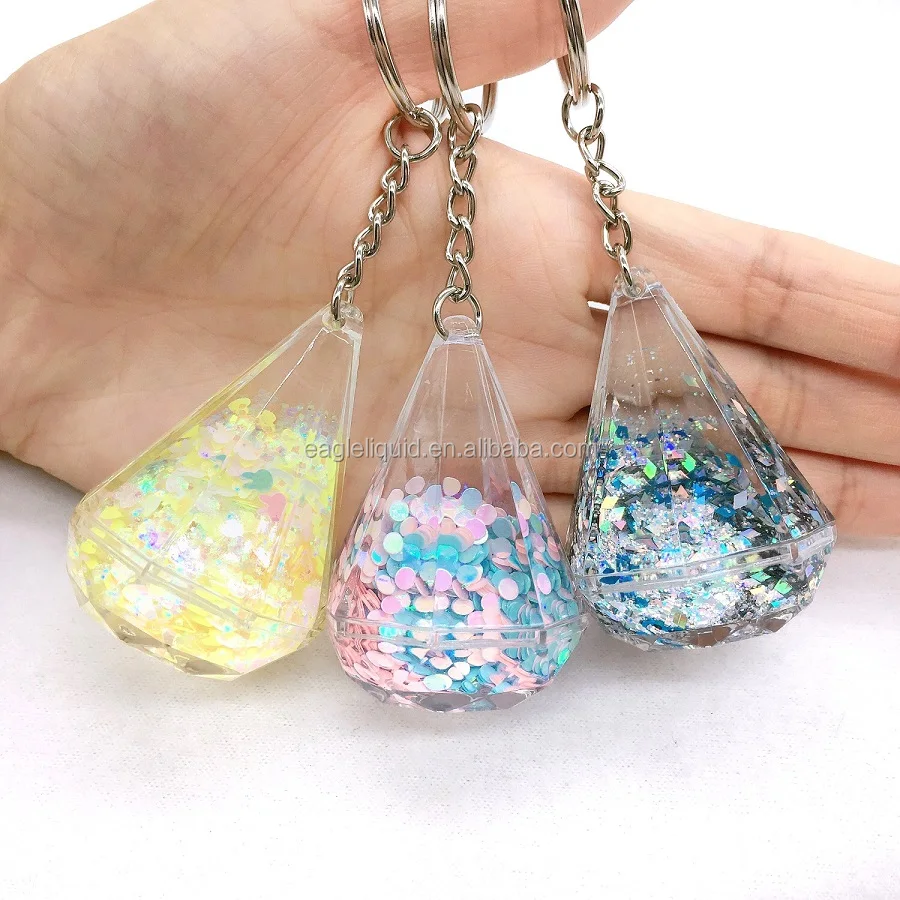 Fashionable Liquid Keychains Custom Acrylic Floating Keychain Water ...