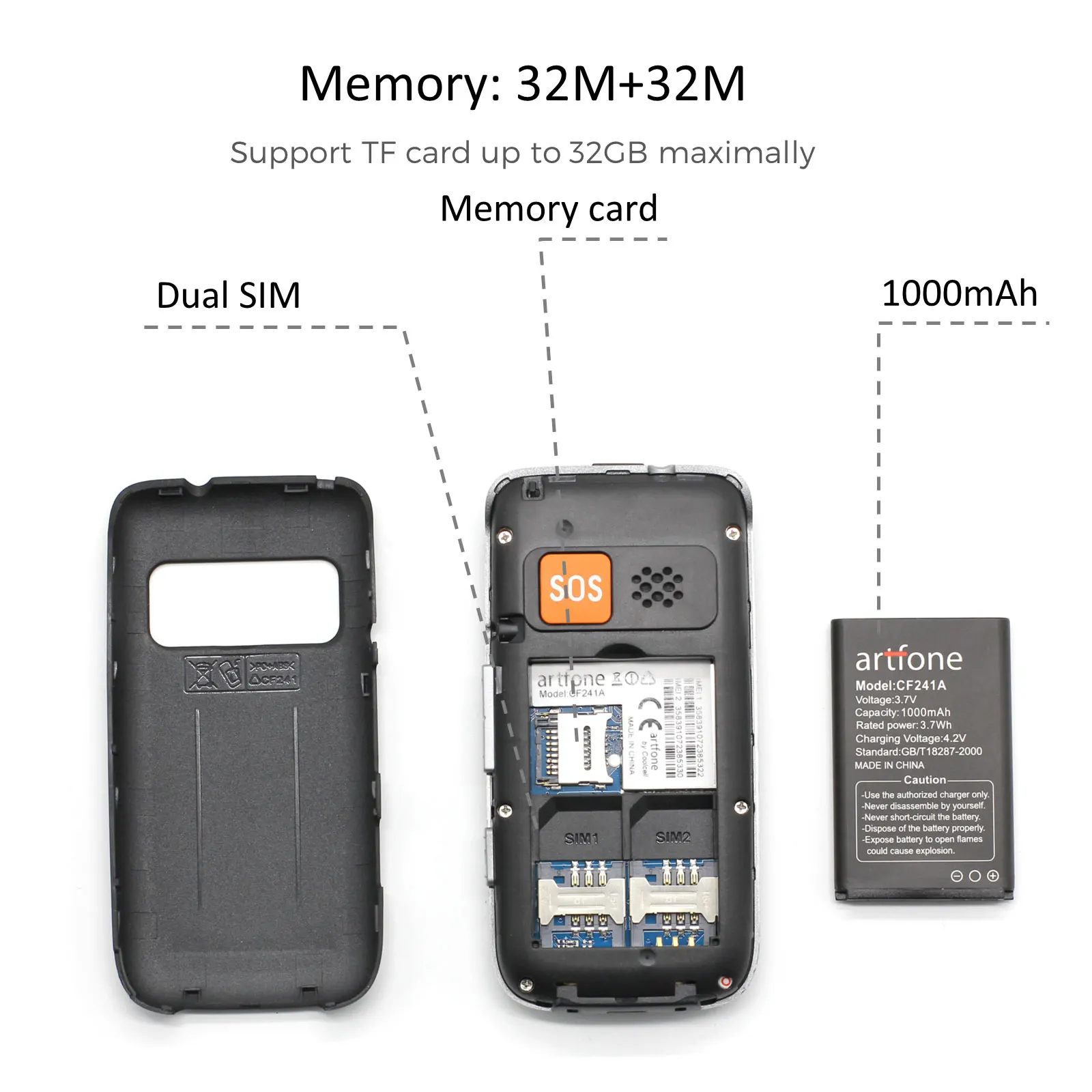 MTK 2G Senior Flip Phone - Dual SIM, Big Font, SOS Key