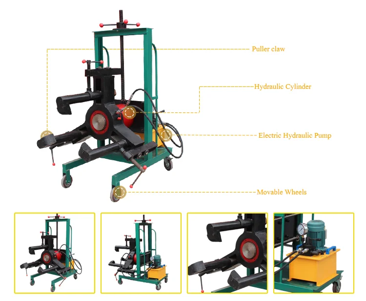 100 TON Heavy Duty Trolley Movable Hydraulic Bearing Gear Puller