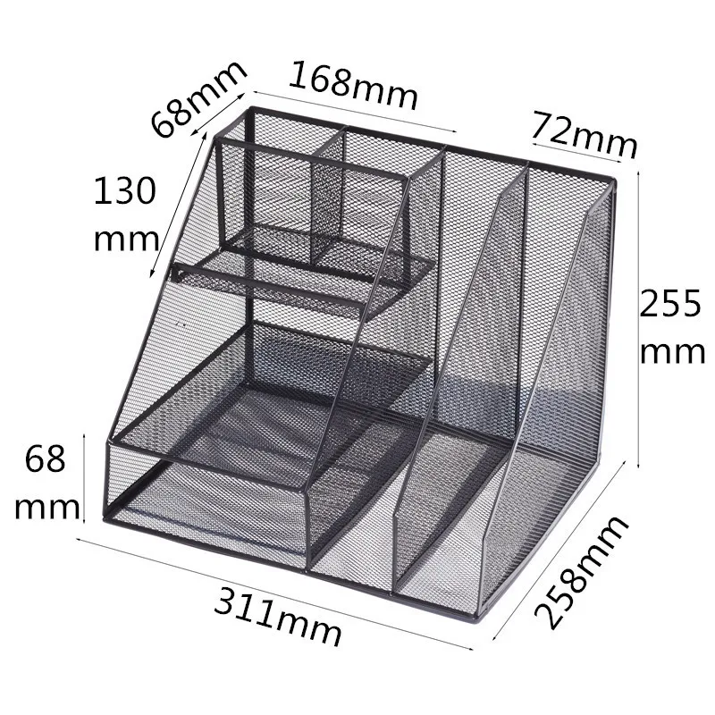Wire Mesh Drawer Desk Organizer Multi Function Black Metal Wire Mesh ...