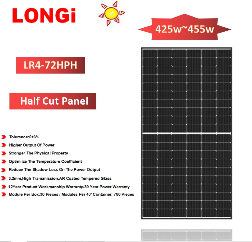Longi Mono Half Cell 450w 545w 550w Size Solar Cells Solar Panels In ...