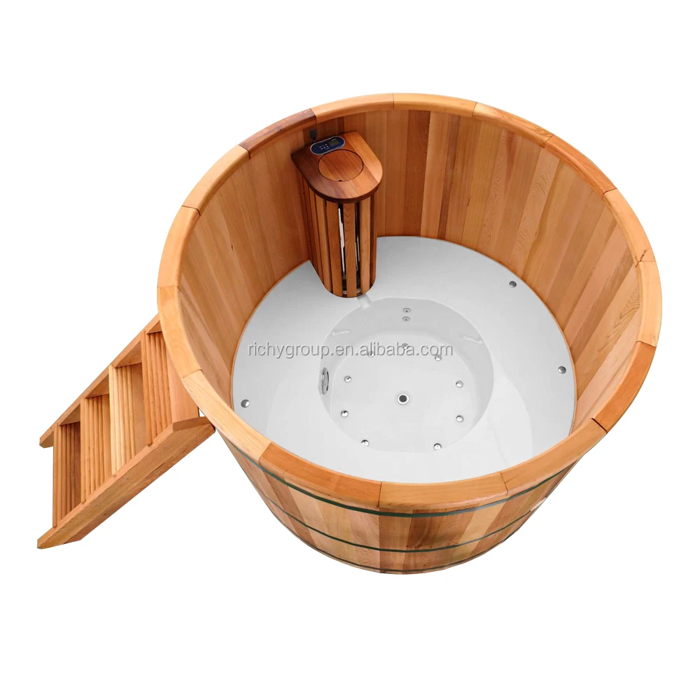 Cedar Barrel Fired Tub Outdoor Spa Hot Tub/wood Modern Clear Red Cedar ...