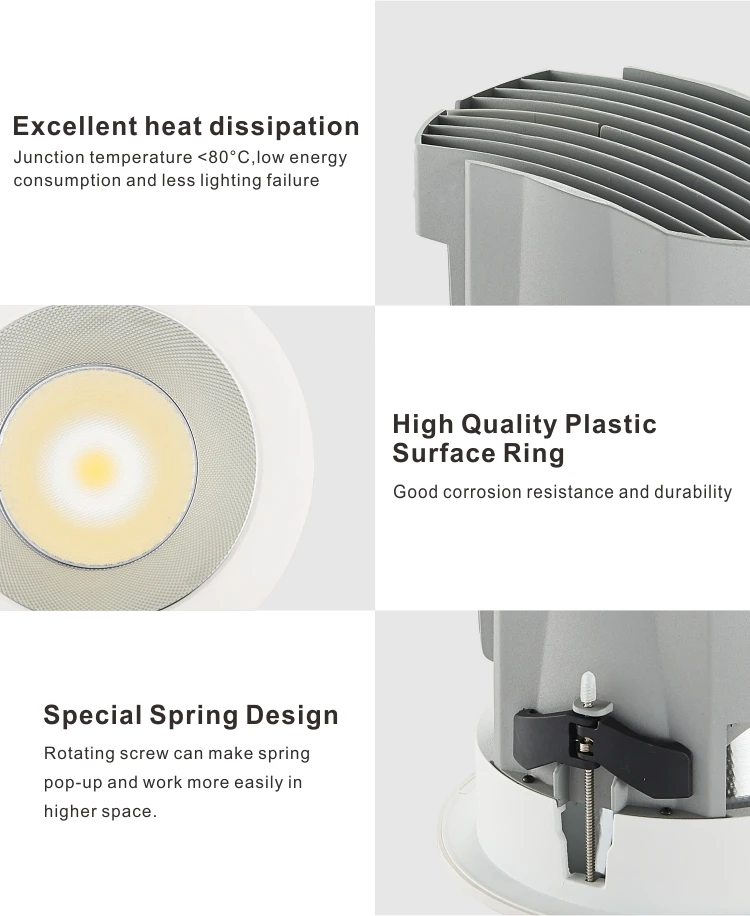 Hotel Robby Anti Glare 60w 65w 70w 80w LED Cob Downlight