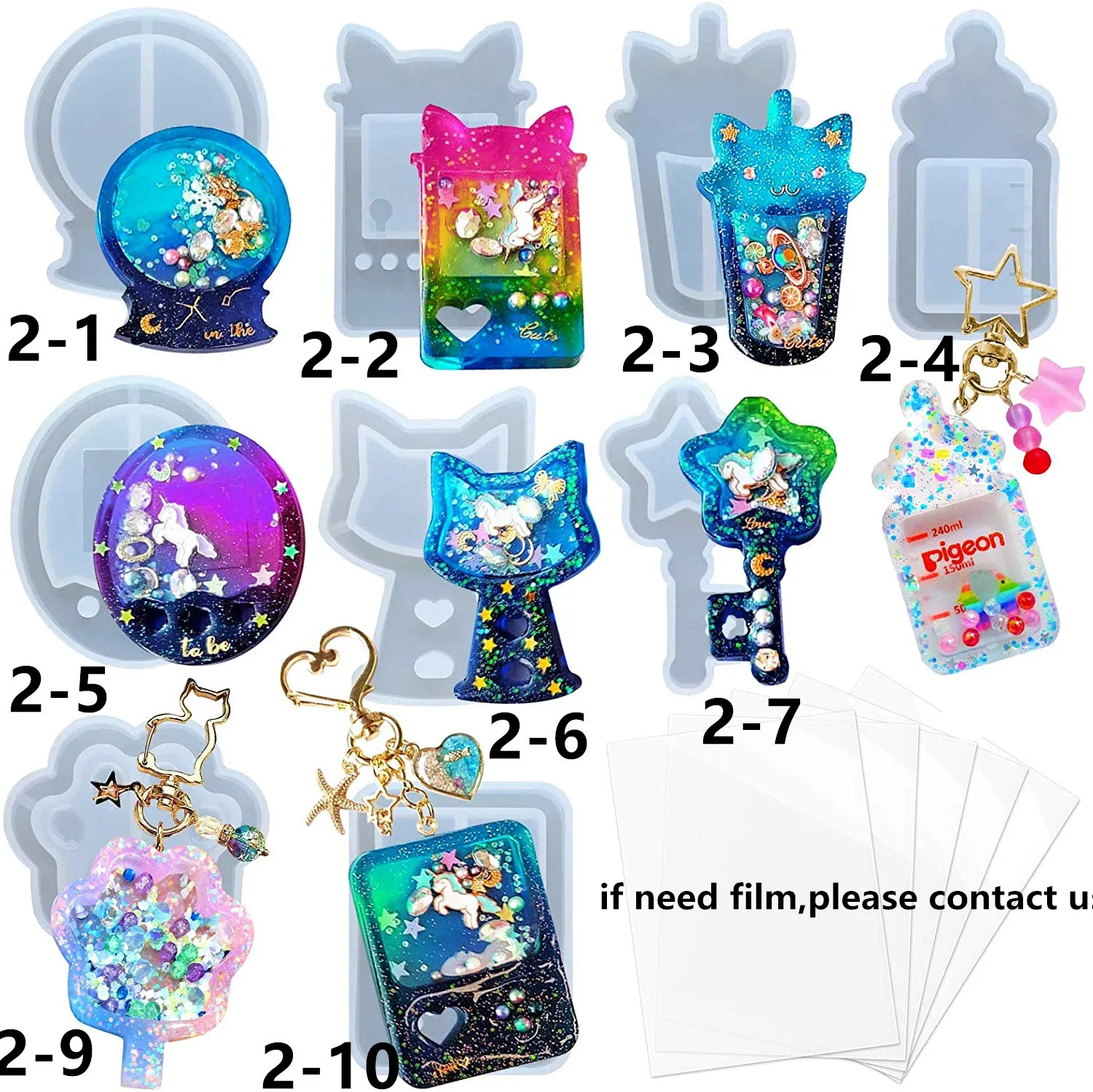 12pcs Different Shape Resin Silicone Shaker Mold For Resin Diy Resin ...