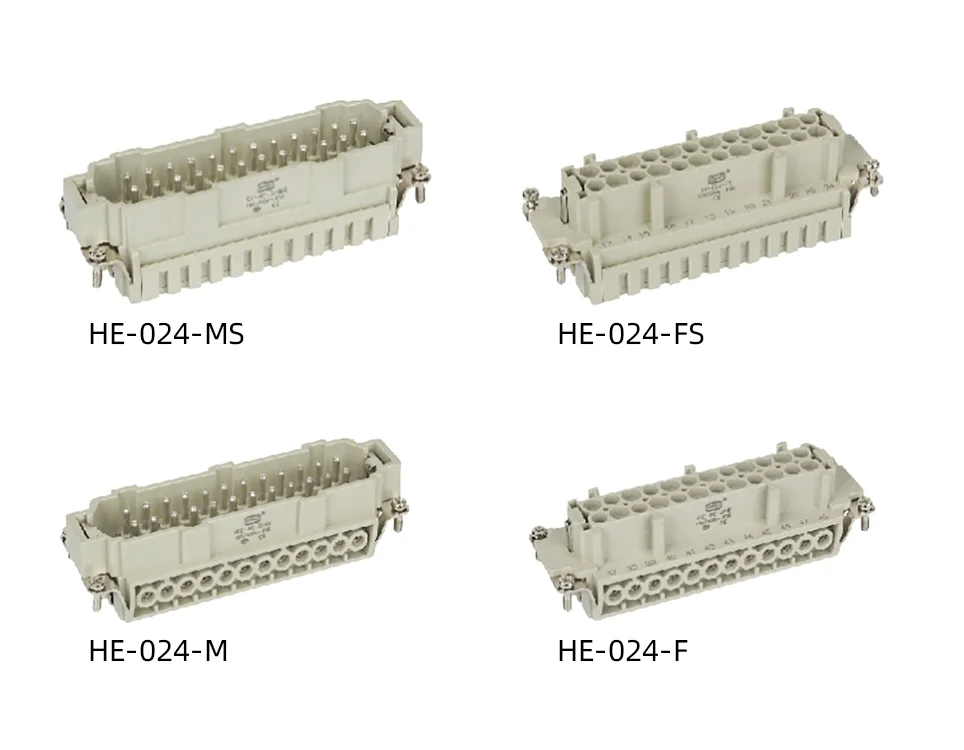Conector de enchufe Industrial, HE, Conectores resistentes, 24 Pines ...
