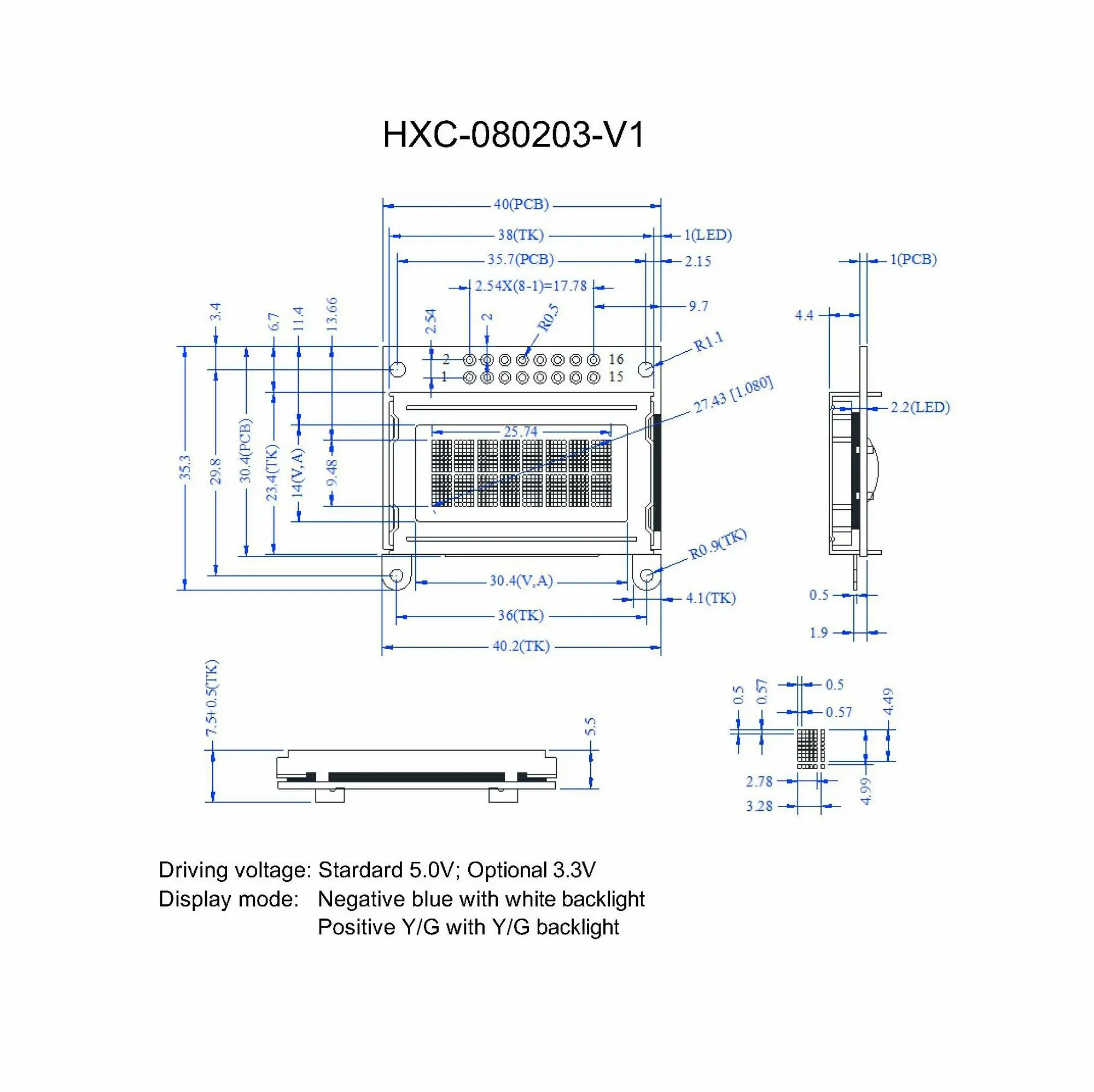 8 Bit Module 0802a 8x2 Character Type Alphanumeric Character 0802 Lcd ...