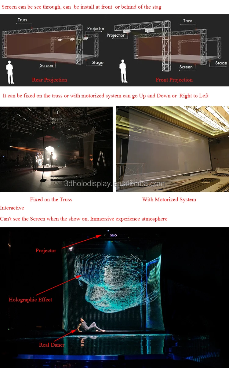 Holoflex Holographic Projection Screen - 3D Live Show Display