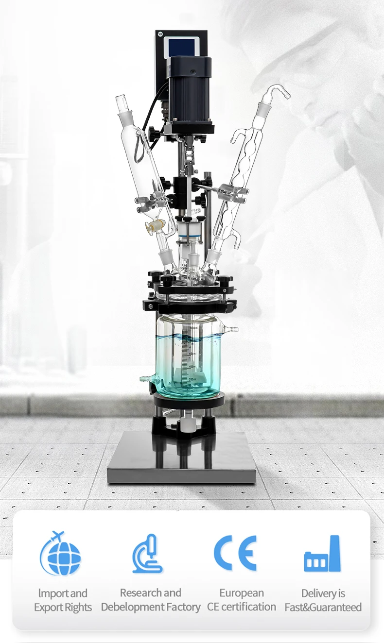 Laboratory Chemical Small Mini Benchtop Reactor 0.5l 500ml 1l Jacketed ...