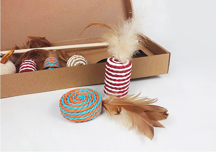 7-piece Toy Set Cats Traction Biting Dog Bite Rope Jumping Prawn Cat ...