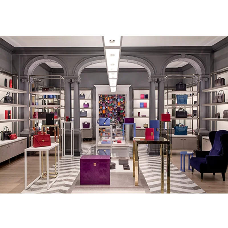 Professional Customization Shop Interior Design Bag Shelf Display Rack ...