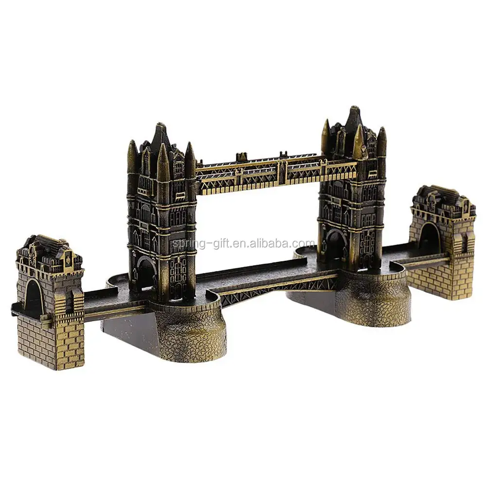 London Tower Bridge Statue - Retro Metal Building Model