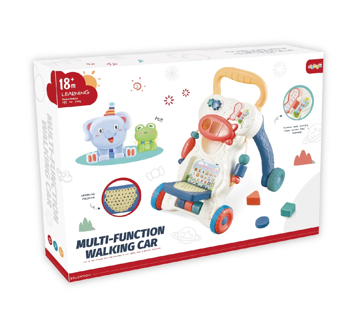 Kids Learning Toys Baby Walking Trolley Toy With Learning Machine 3 In ...