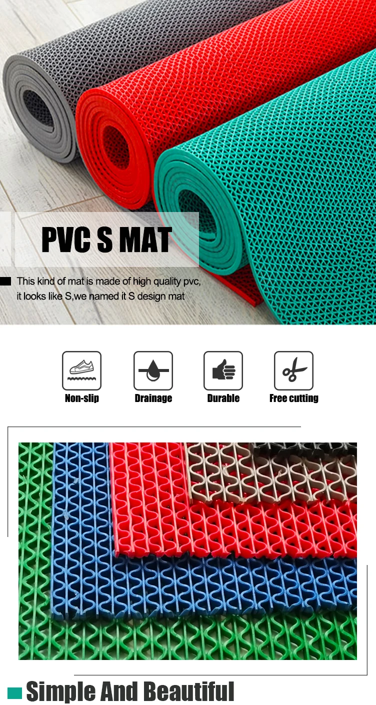 High Quality PVC S-Shape Anti-Slip Bath Mat for Home or Hotel Use