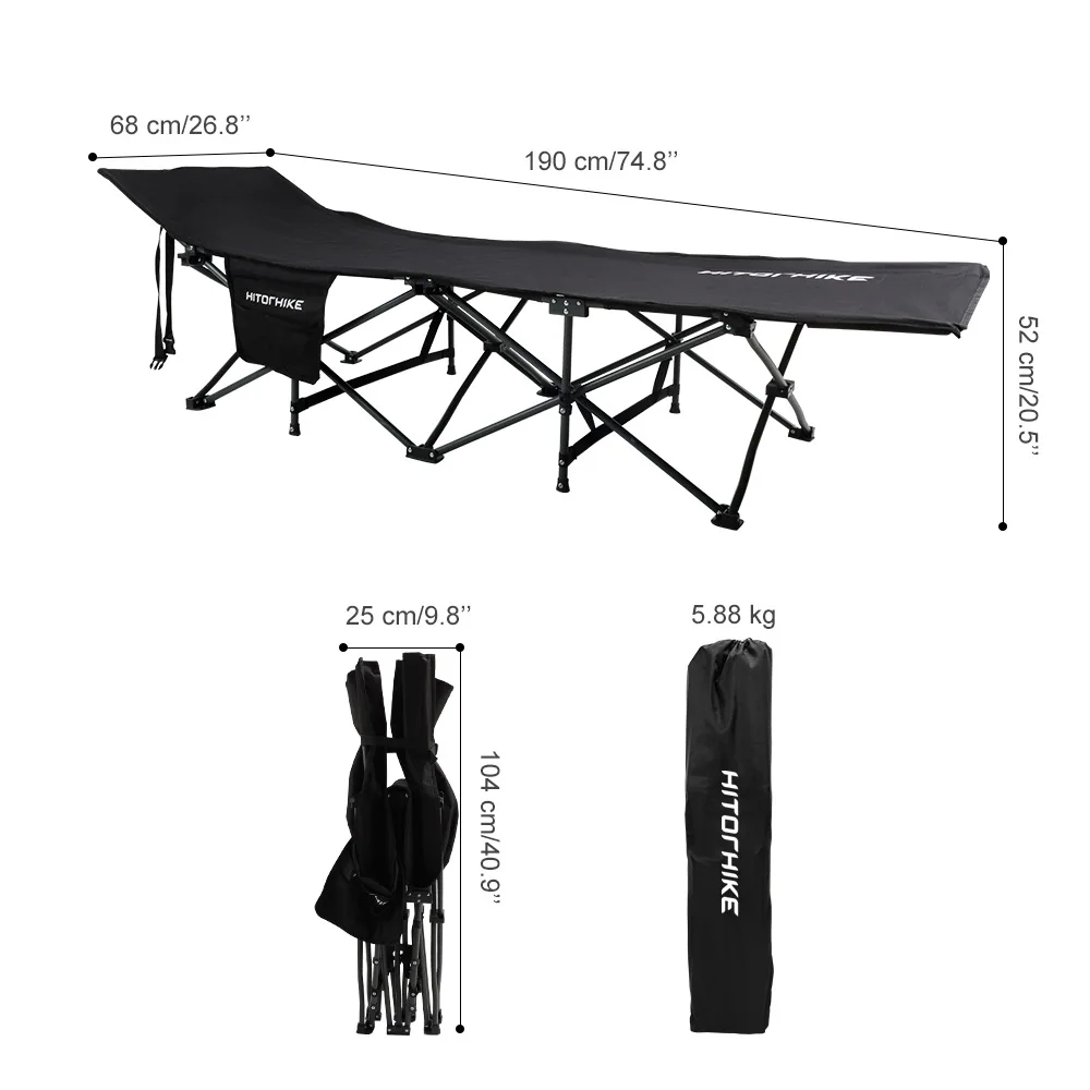 Hitorhike New Style Iron Frame Folding Camping Cot Sleeping Bed ...
