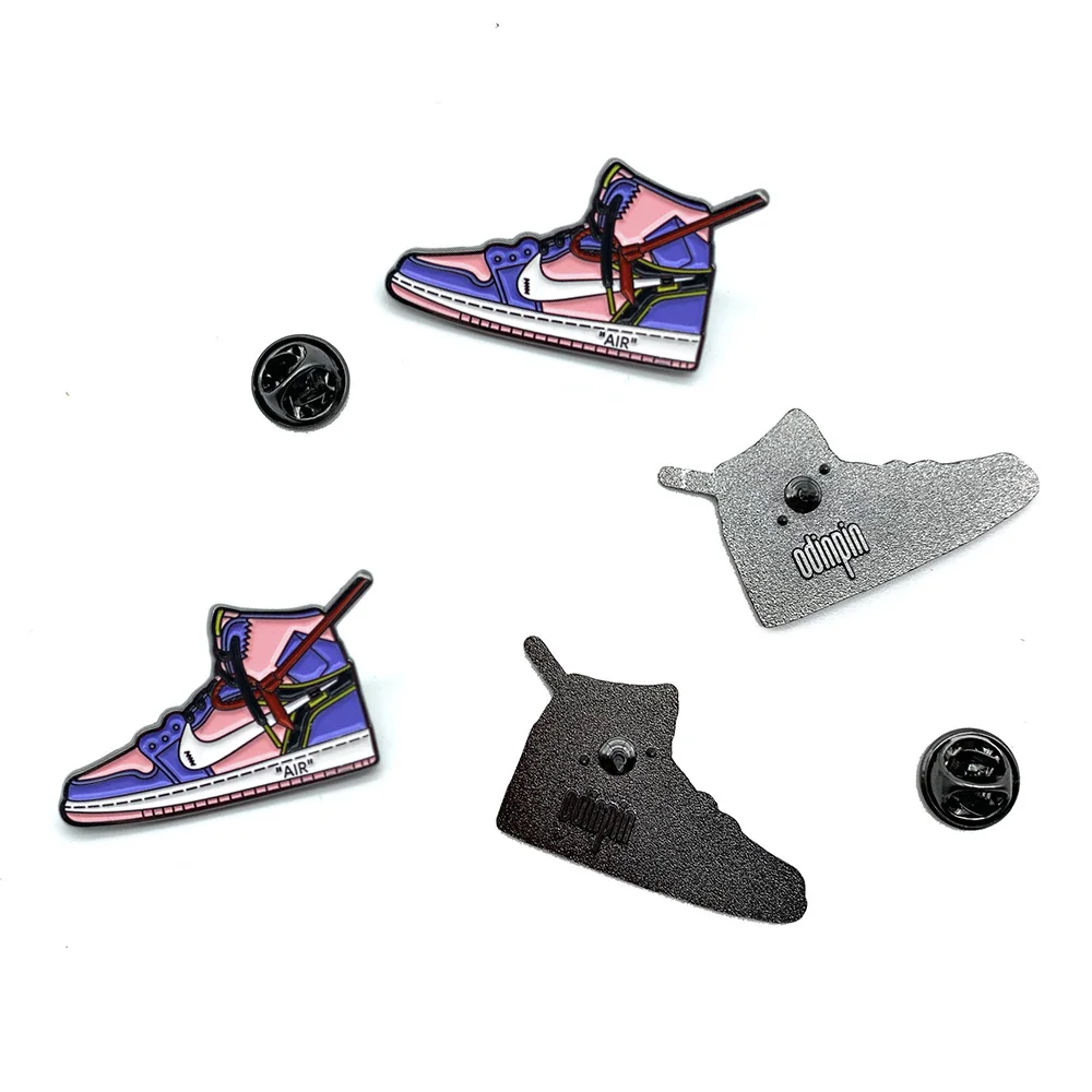 Spot Metal Mini Sneaker Badge Pin Soft Enamel Pin Metal Shoes Lapel Pin ...