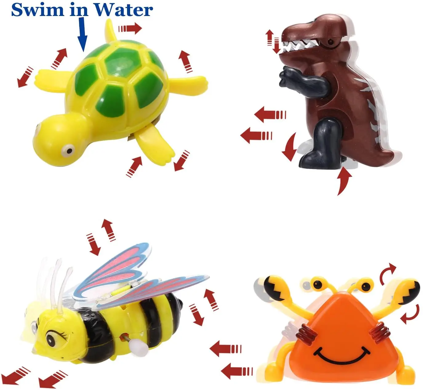 Assorted Animal Wind-up Toys for Kids Party Favors