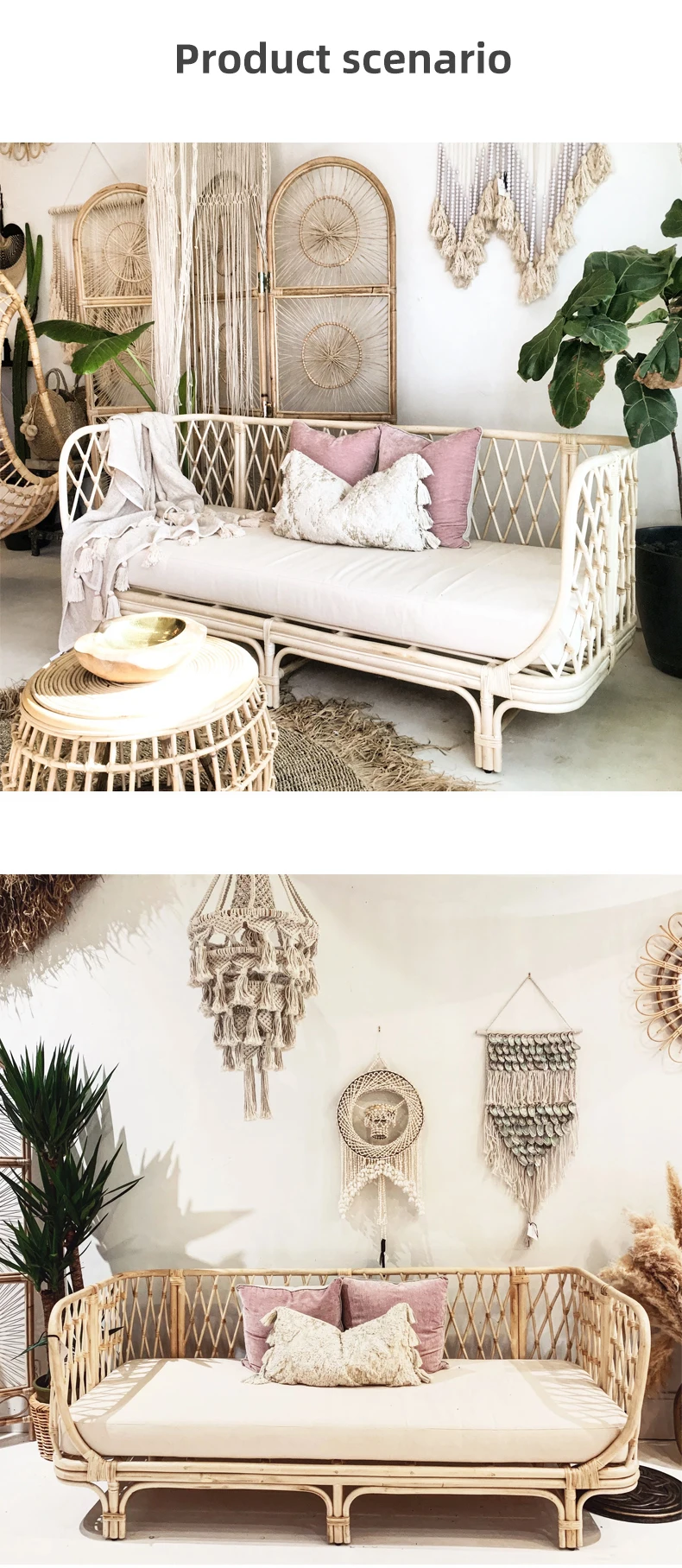 Dreamhause Nordic Indonesia Rattan Single Sofa French Moroccan Leisure ...