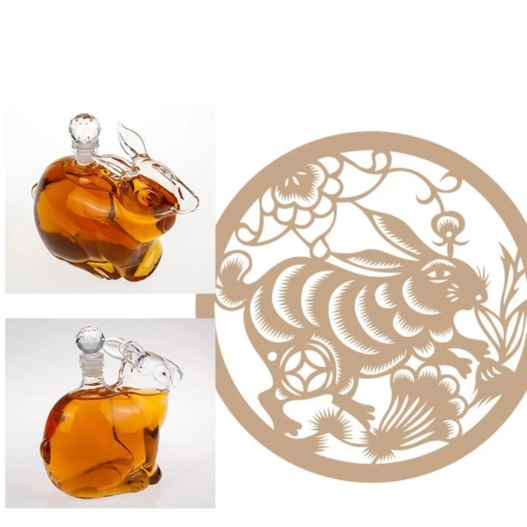 Hot Sale Rabbit Shape Glass Wine Decanter - Buy Animal Shaped Clear ...