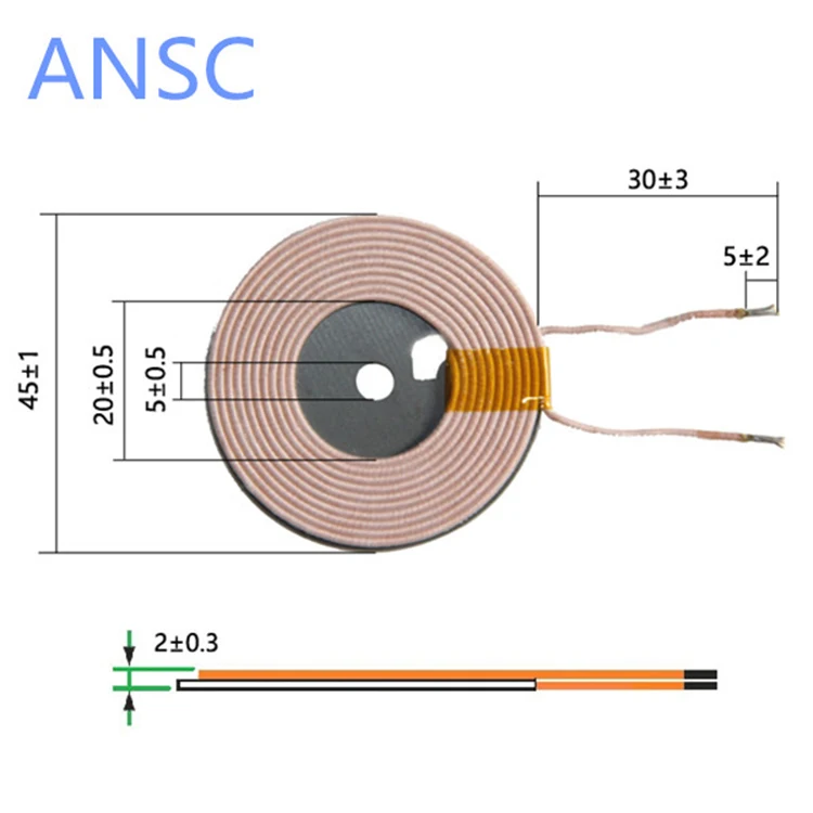 Universal Air Core Magnetic Coil Wireless Charger Coil Phone Qi ...