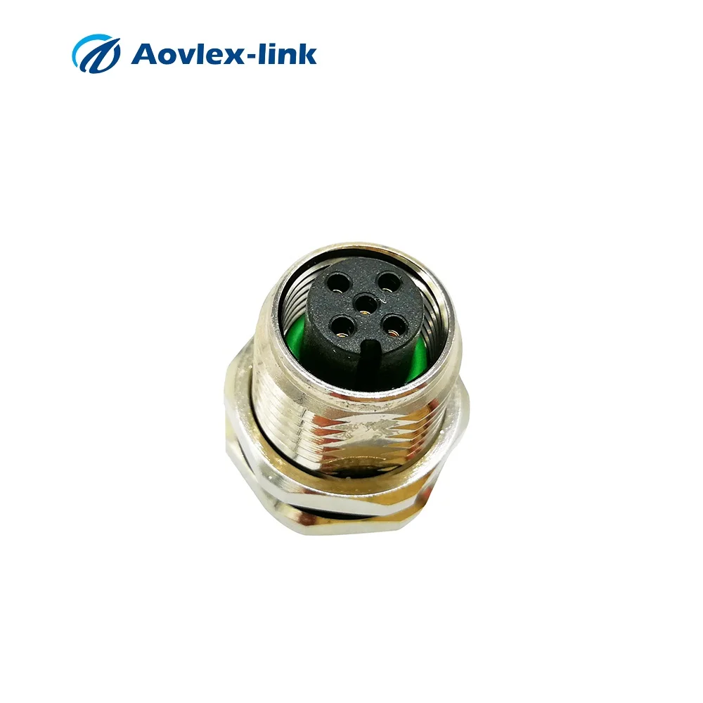 Pcb M8 5pin Female Connector Gold Plated A-code Metal M8 Connector Pg9 ...