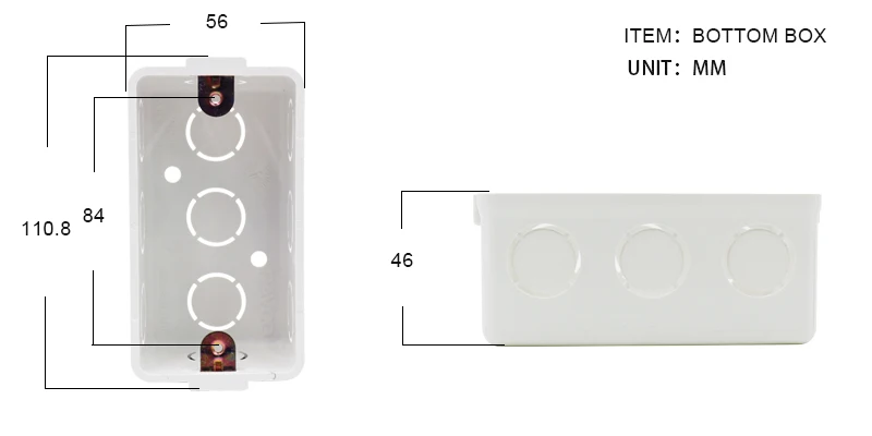 111*56mm Plastic PVC Electrical Switch Socket Box - OEM