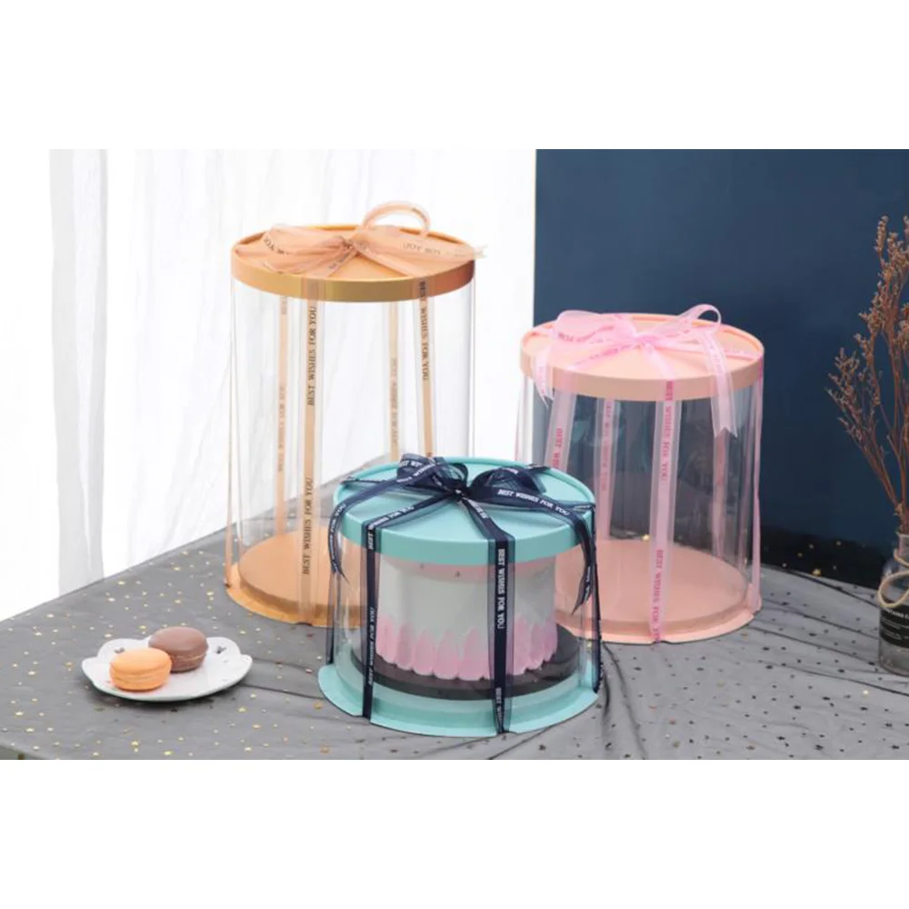 Transparent Plastic Cake Box Cake Boxes 12x12x5 With Cake Board - Buy ...