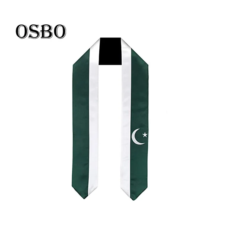 Pakistan Flag Graduation Sash - Embroidery Logo Satin