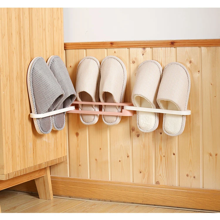 Amazing Foldable Slippers Plastic Shoes Hanger Wall Mounted Hanging ...