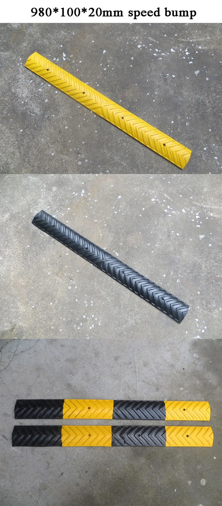 Durable Mini Small Yellow Black Speed Hump Rubber Speed Bump Stripe ...