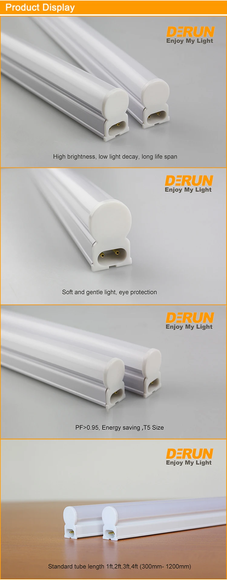 T5 Integrated LED Tube - Waterproof, Linkable, and Efficient