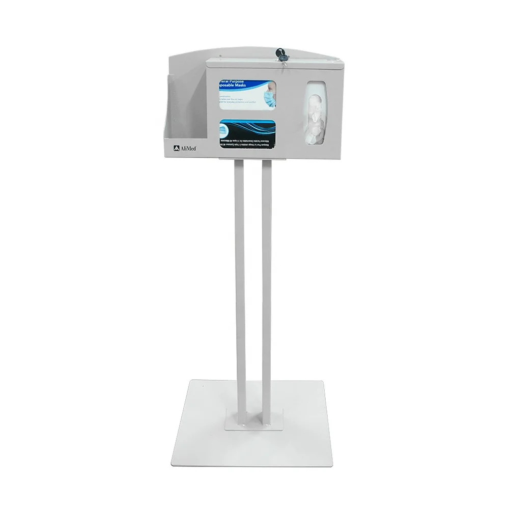 Free Standing Mask Glove Hand Sanitizer Dispenser Metal Multifunctional ...