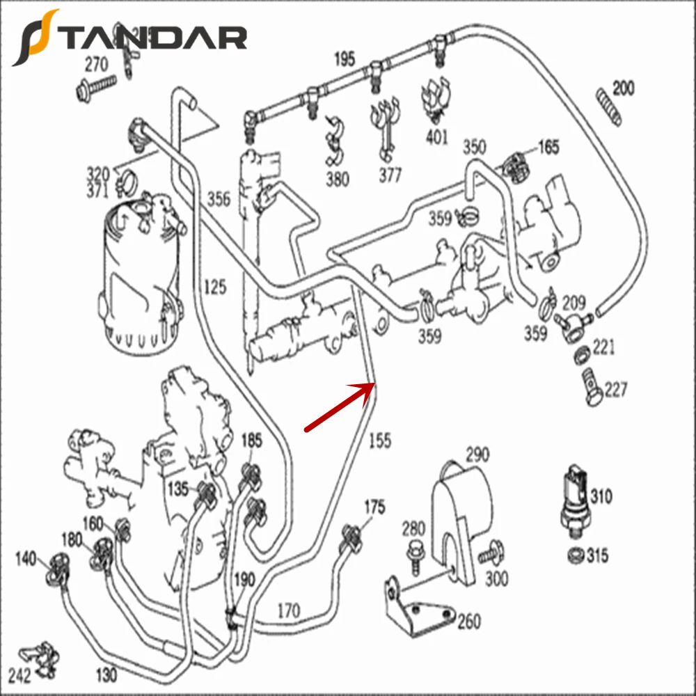 A6110702932 Fuel Supply Hose For Mercedes Benz Vito 112 Cdi - Buy ...