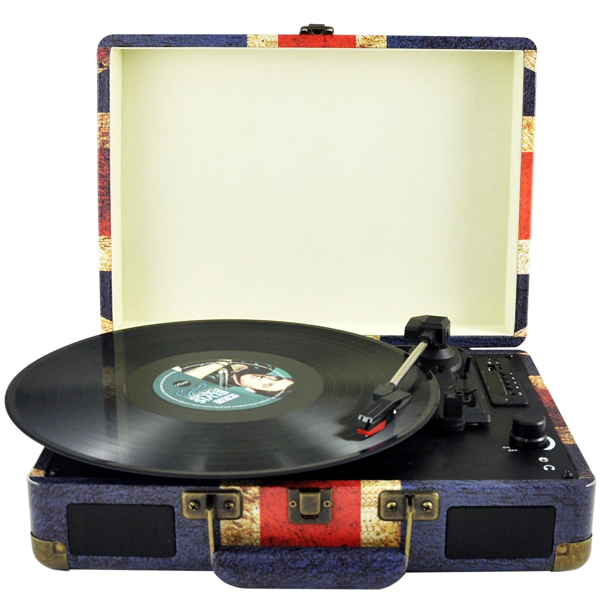 3 Speeds Table Top Suitcase Retro LP Vinyl Record Player