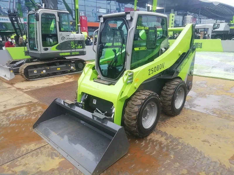 Mini cargadora de ruedas Zoomlion 800kg ZS080V con motor central y ...