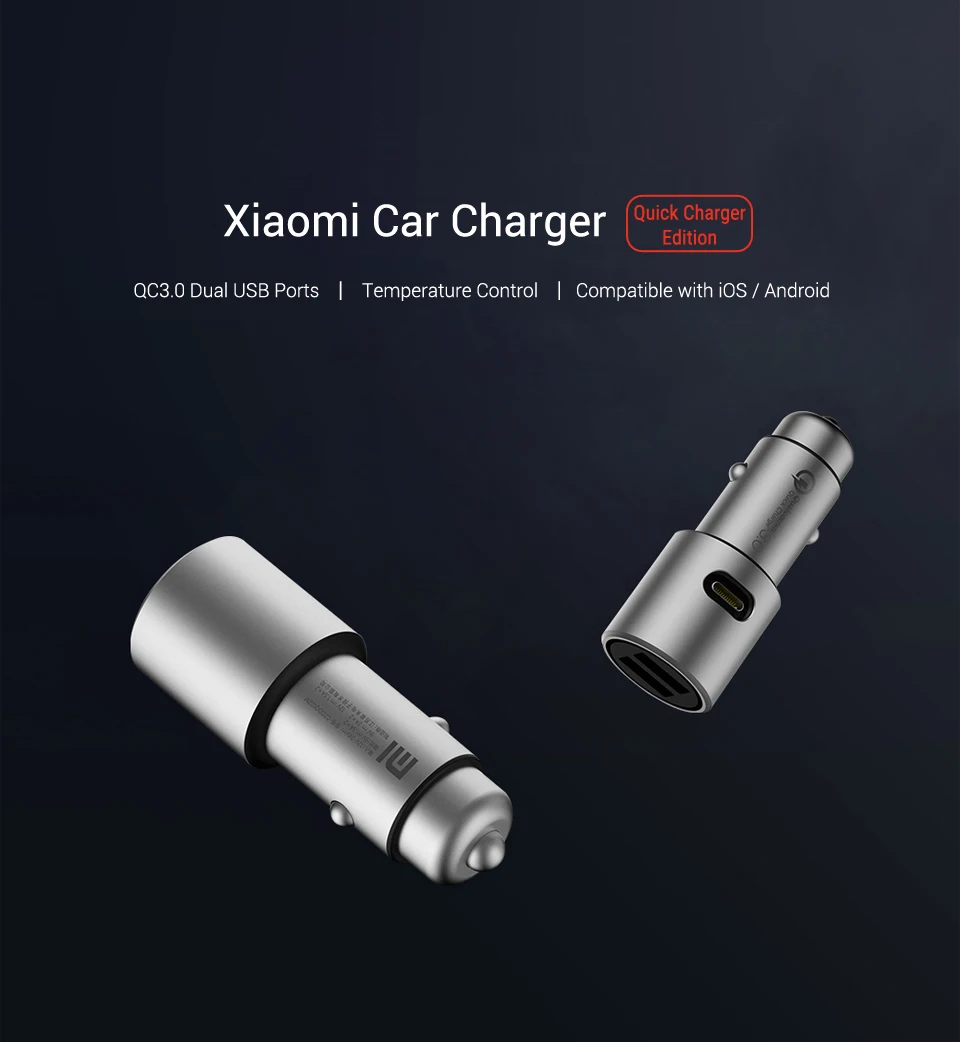 Original Xiaomi Car Charger Mi Quick Charge 18w Qc 3.0 Dual Usb Max 36w ...